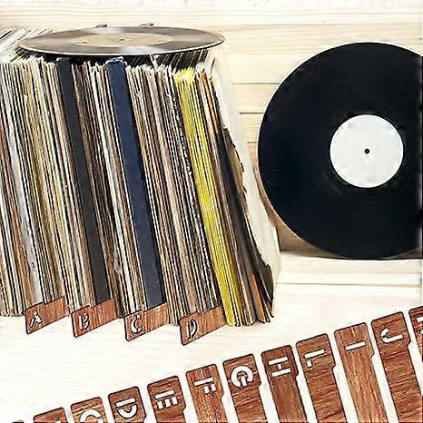 26pcs Vinyl Record Dividers, A-Z Wooden Vinyl Record Organizer, Vinyl ...