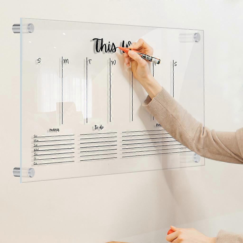 Clear Acrylic Weekly Dry Erase Calendar To Do List Whiteboard 7 Day ...