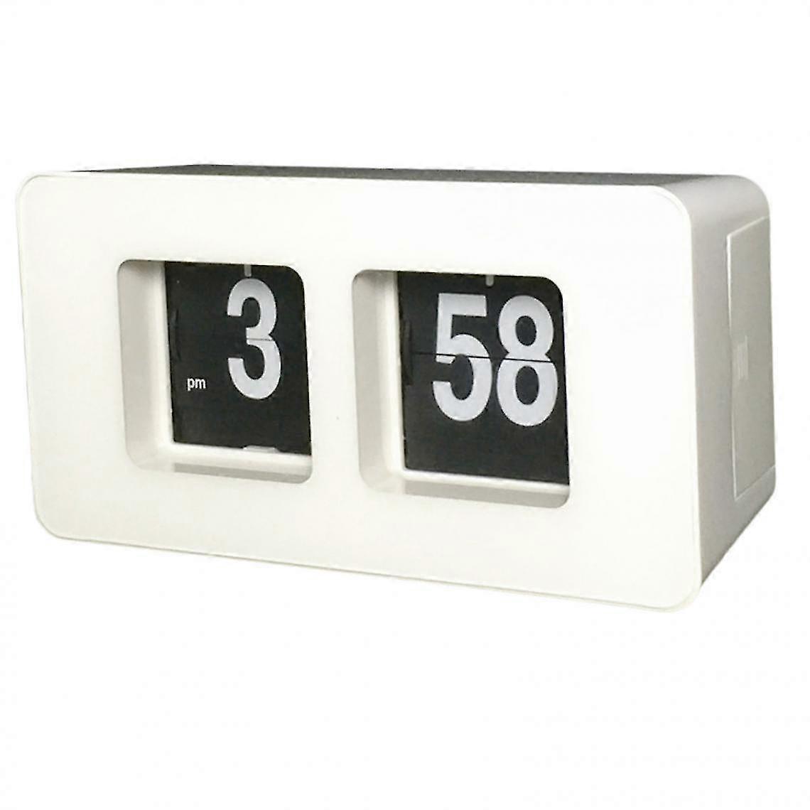 Xh Flip Down Clock Desk Digital Wall Clocks Auto Non Scar Silent Sweep White | Fruugo UK