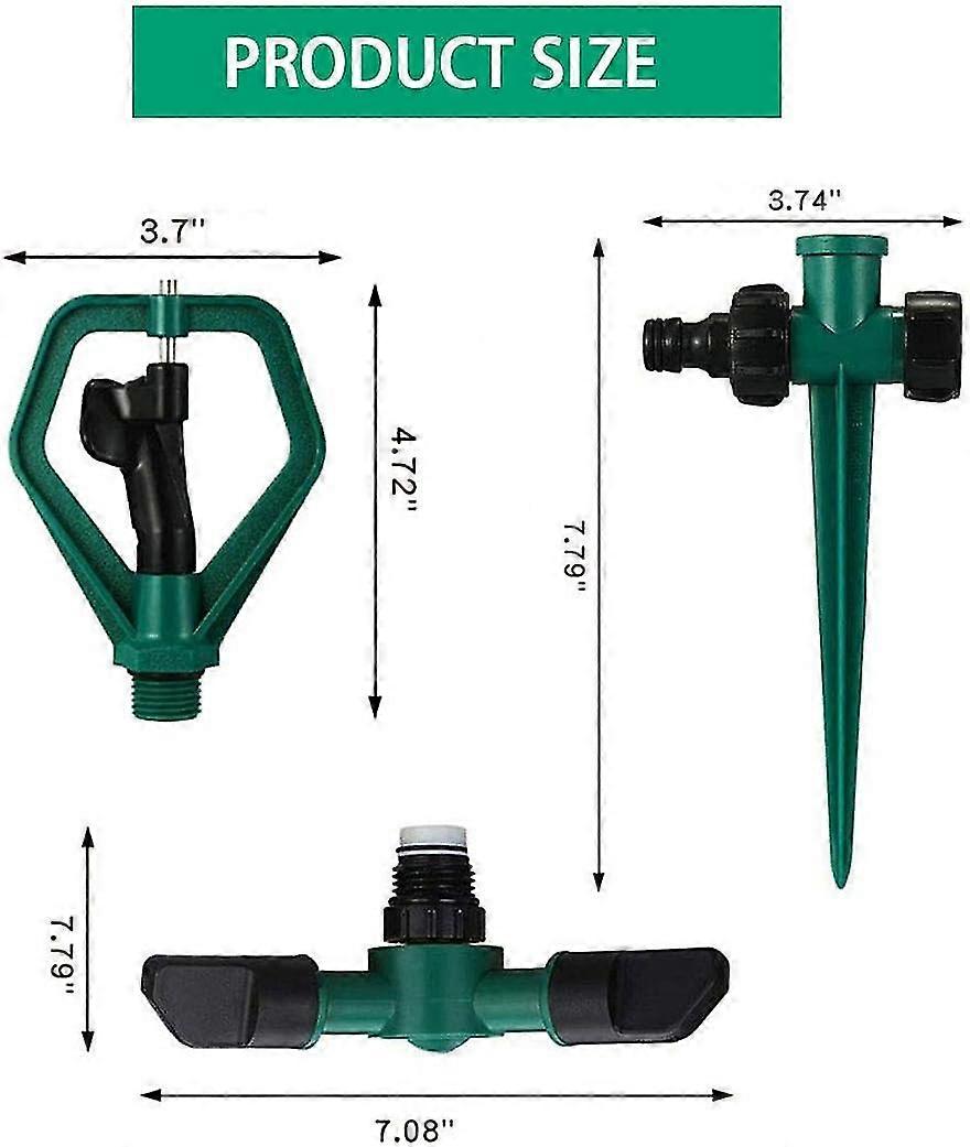 Lawn Sprinkler Set, 4 Automatic 360 Rotating Garden Water Sprinklers ...