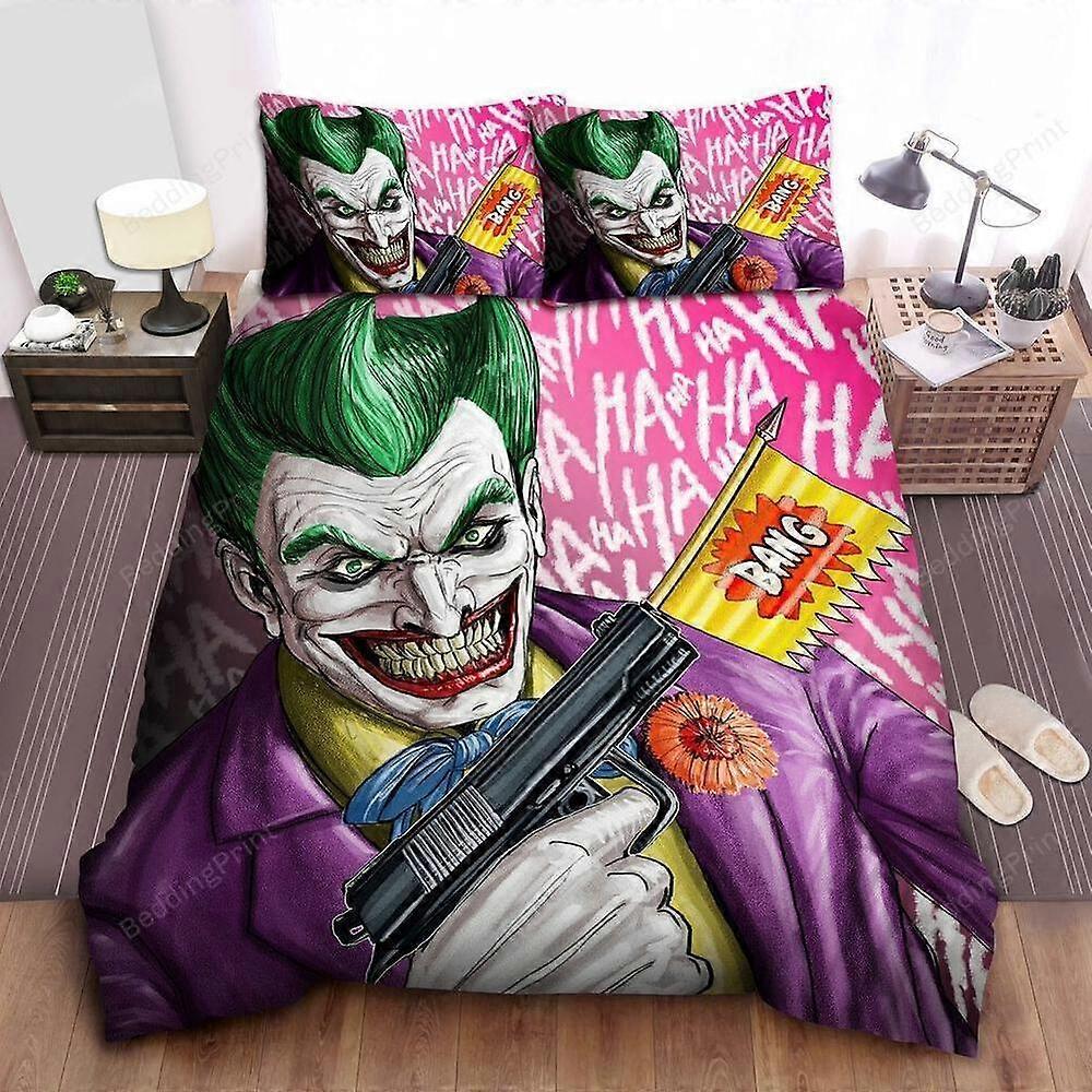 v1082 Bed Sheets The Joker With A Fake Pistol Duvet Cover Set Bedspread ...