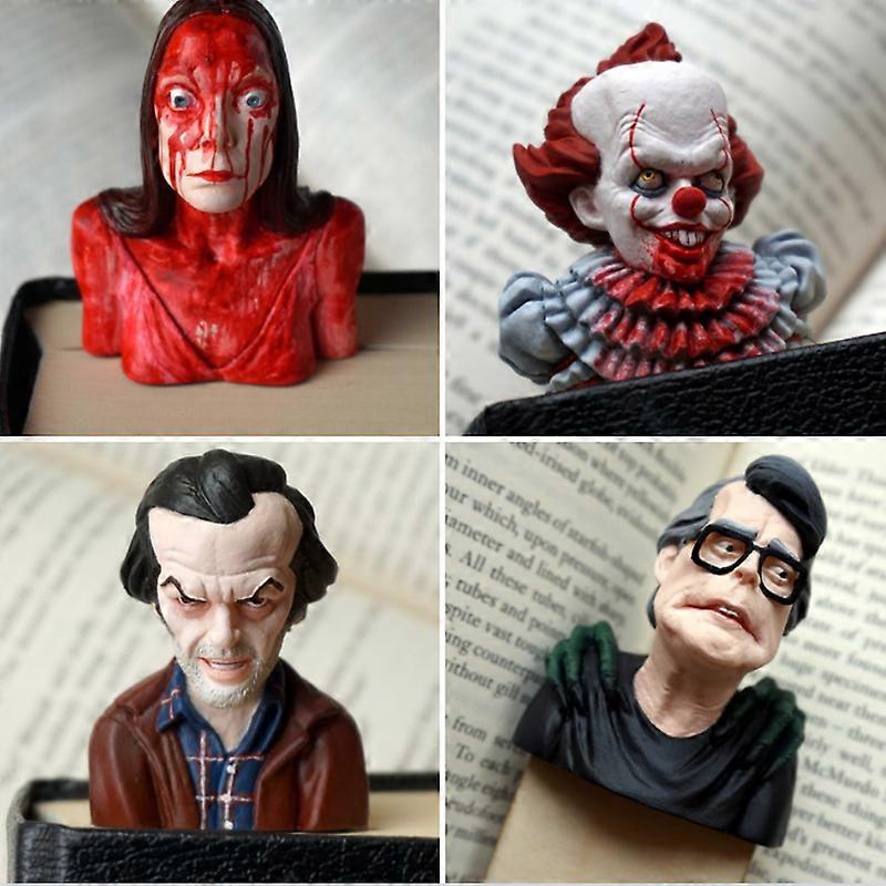 Unique Horror Bookmarks 3D Cartoon Resin Portrait Bookmark Scary Horror ...