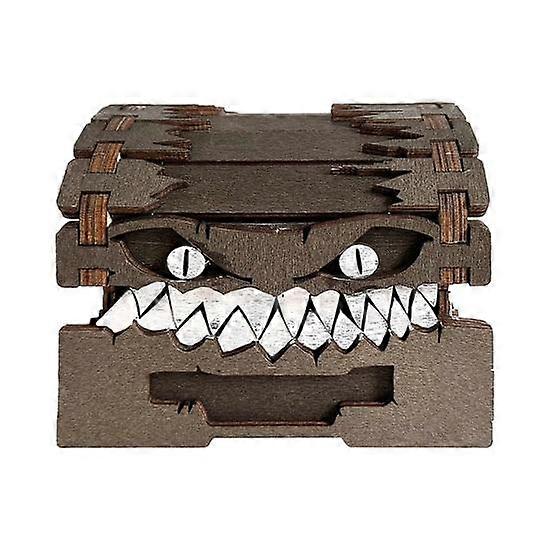 Wooden Dice Box Monster-shaped Treasure Box with Canine Teeth Dice ...