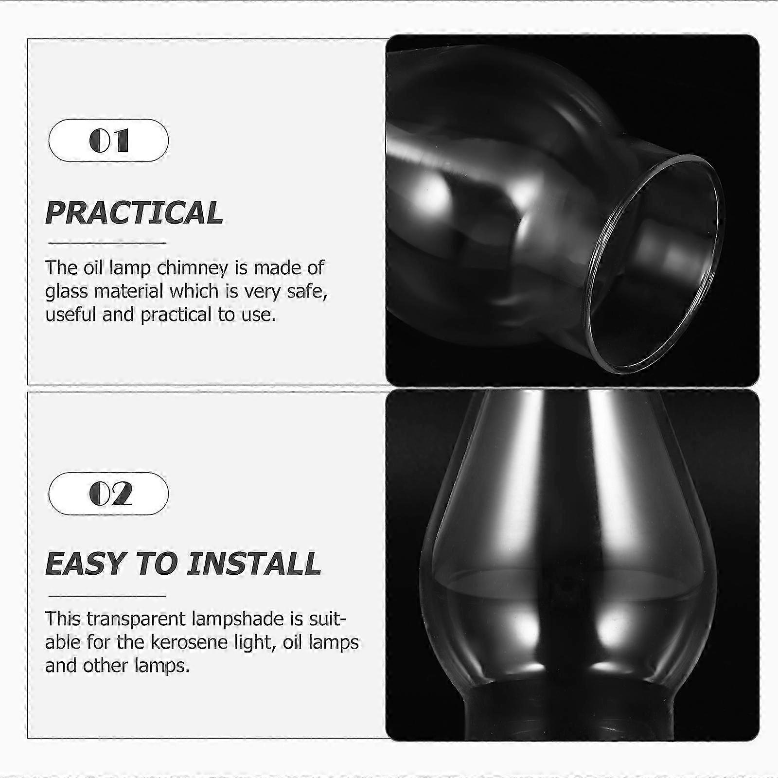 Oil Lamp Chimney Kerosene Lamp Shade Glass Replacement Lamp Shade ...