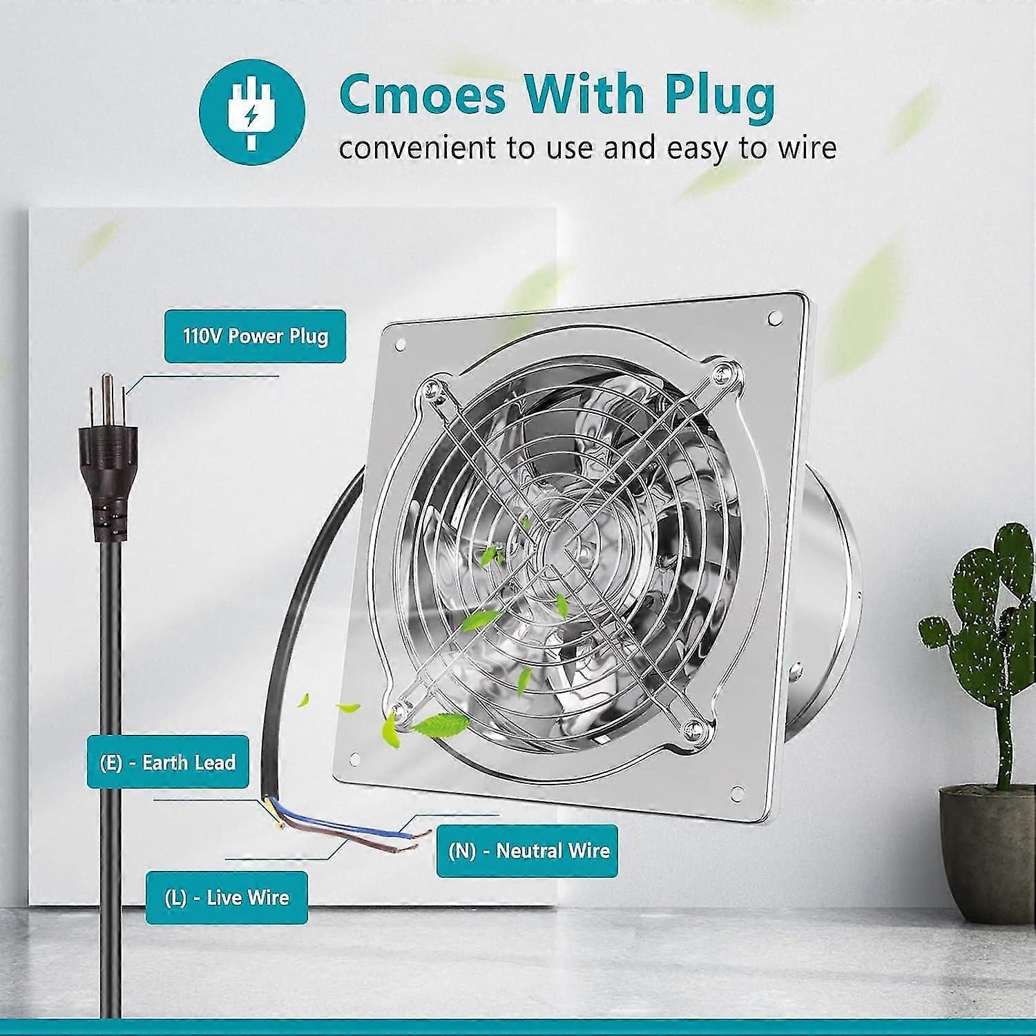 Hg Power 6 Inch Kitchen Exhaust Fan, Powerful Bathroom Fan With Damper ...