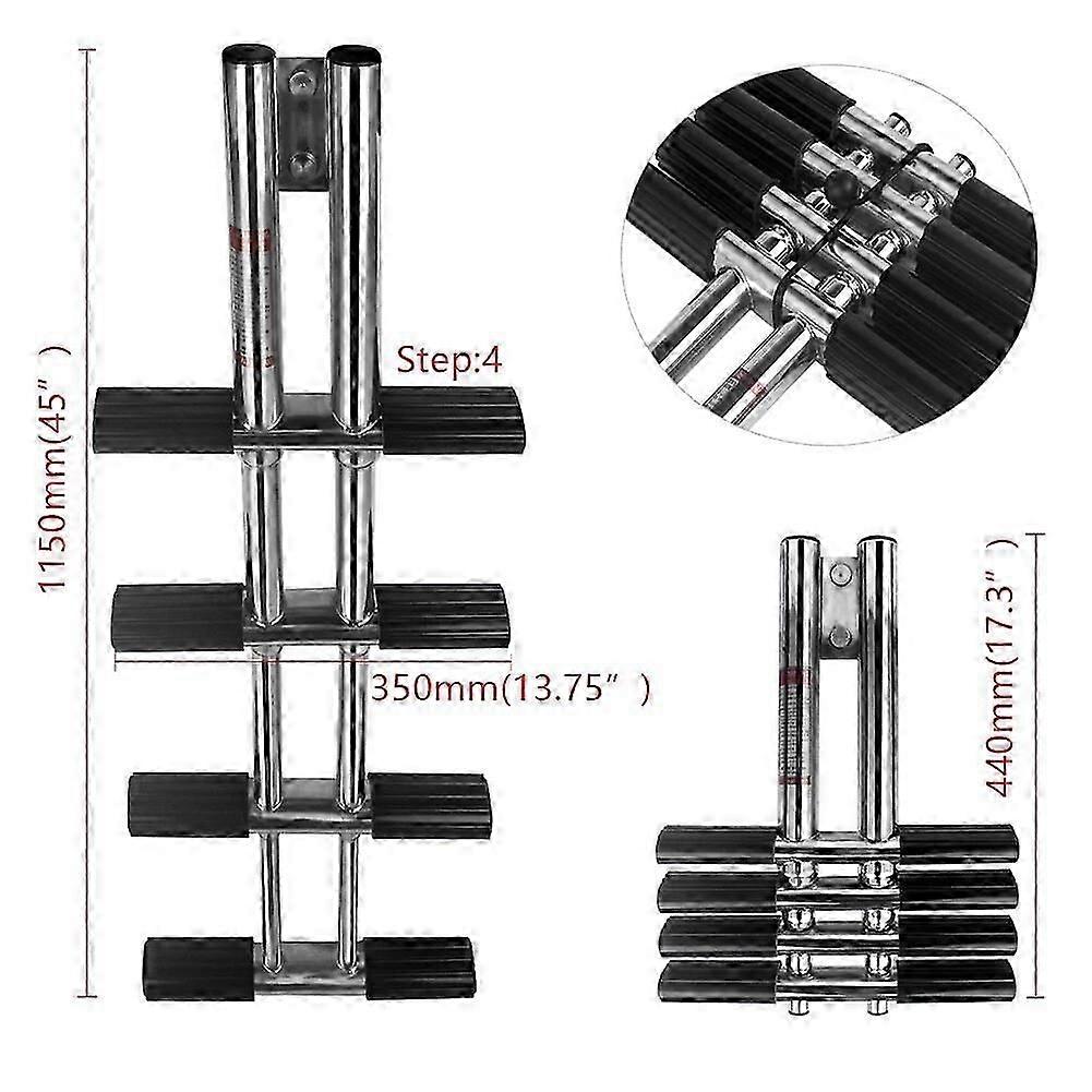 Boat Accessories 4 Steps Boat Swiming Ladder Stainless Steel Vertical ...