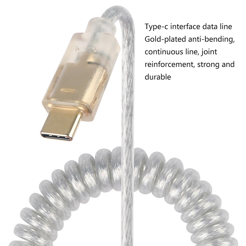 Usb 2.0 Expansion Spring Coiled Cable 6.56in Standard Spiral Type C To ...