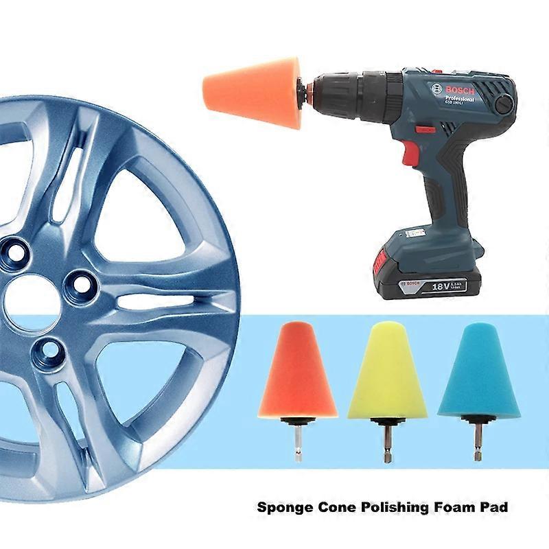 Conical Sponge Buffing Polishing Cone for Automotive Car Tire Hub Care ...