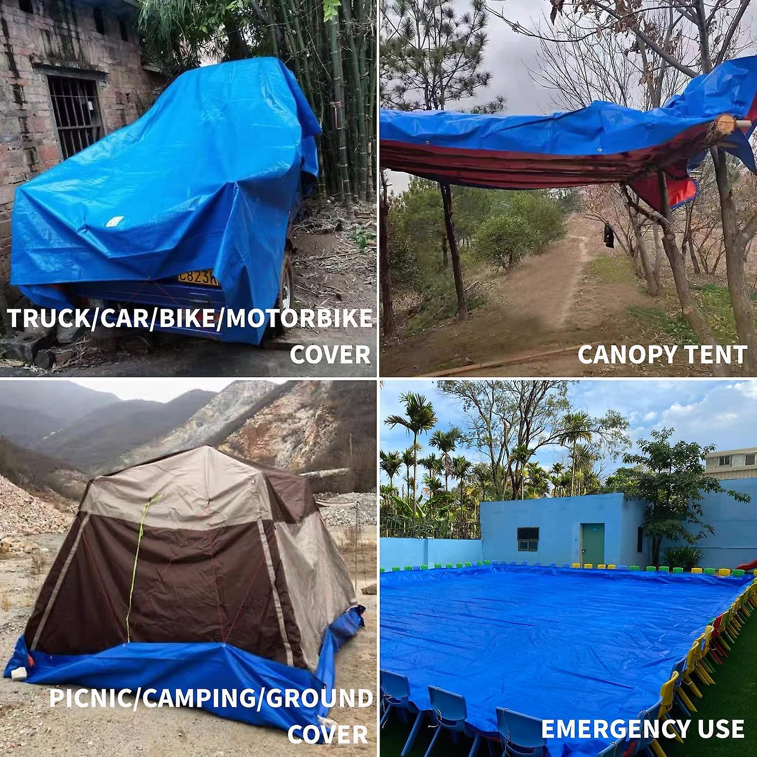 Waterproof Heavy Duty Multi-purpose Tarp Sheet Cover, Rust-proof Eyelets, Tear Resistant | Fruugo UK