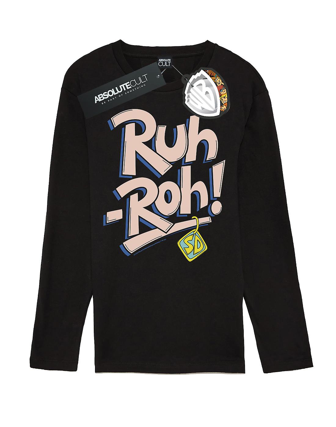 Scooby Doo Women's Ruh-Roh Dog Tag Boyfriend Fit Long Sleeved T-Shirt ...