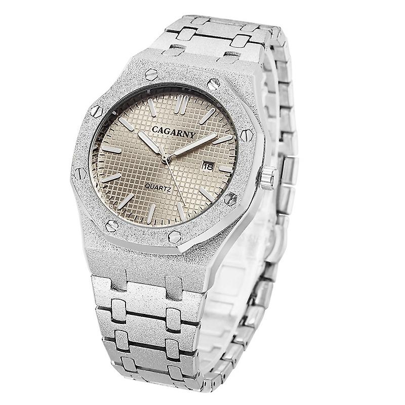 Geometric Polygon Dial Quartz Dual Movement Watch | Fruugo UK