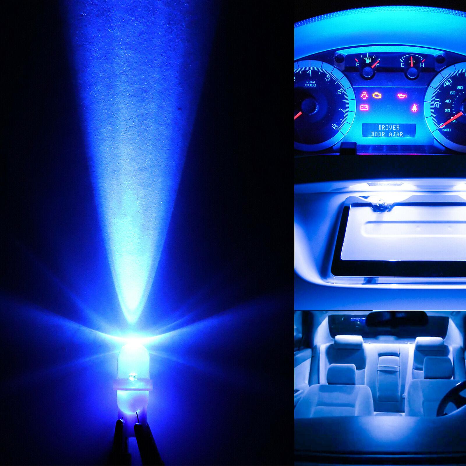 10x Blue T10 194 LED Bulbs for Instrument Gauge Cluster Dash Light W ...