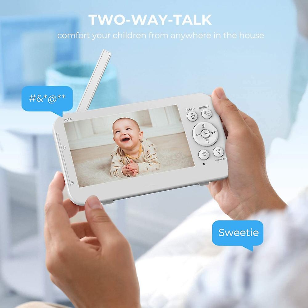960 Baby Monitor 5-inch Wireless Digital Monitor Infrared Night Vision ...