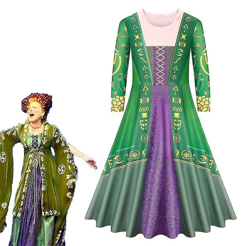 Kids Girl Hocus Pocus 2 Winifred Sanderson Dress Halloween Cosplay ...