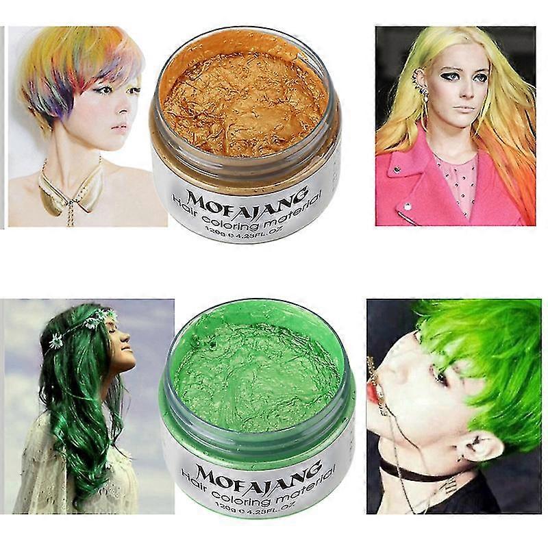 Mofajang Hair Color Wax, Instant Hair Dye Wax Temporary Hairstyle Cream ...