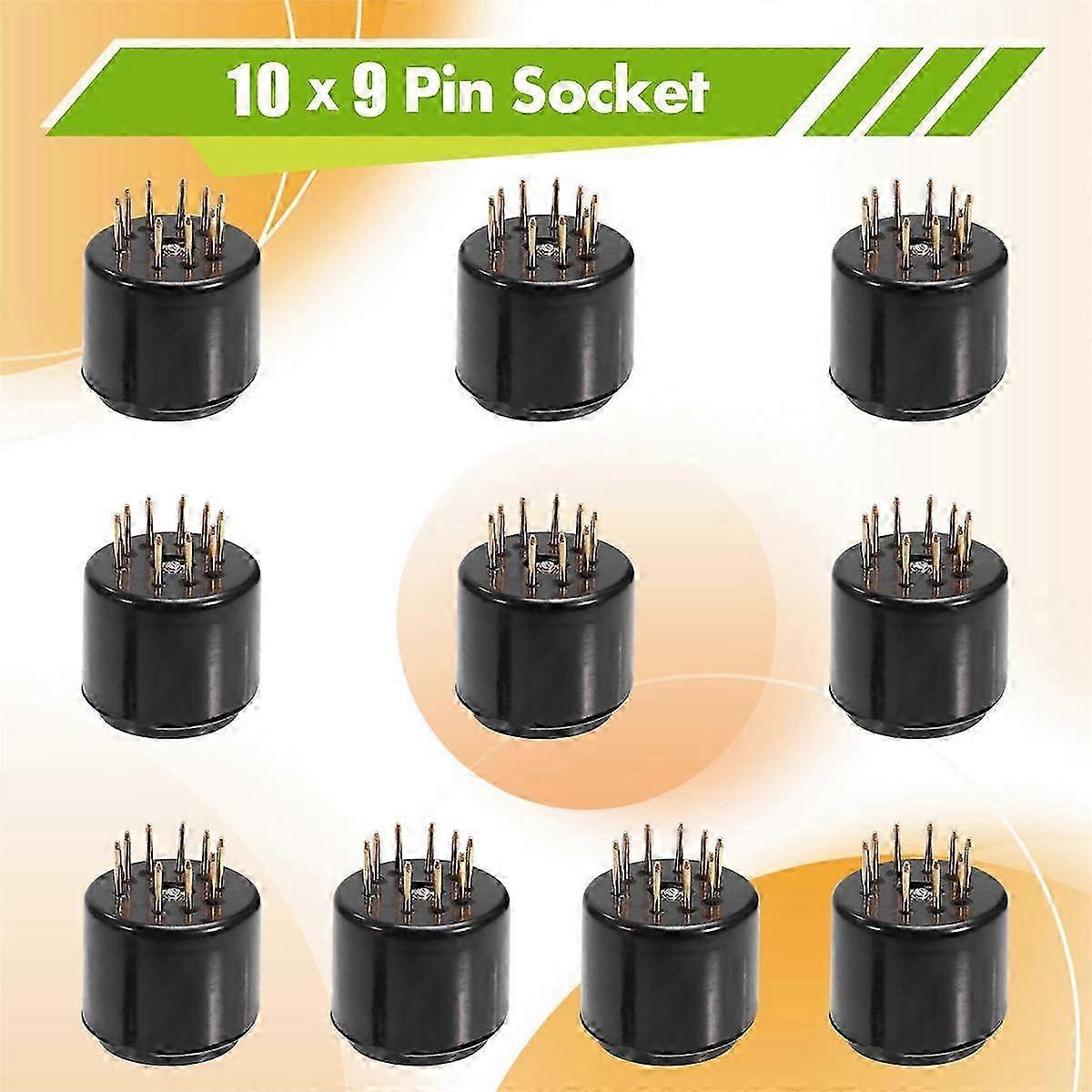 10PCS 9Pin Tube Socket Test Saver for 6DJ8 12AX7 ECC83 12AU7 ECC82 EF86 ...