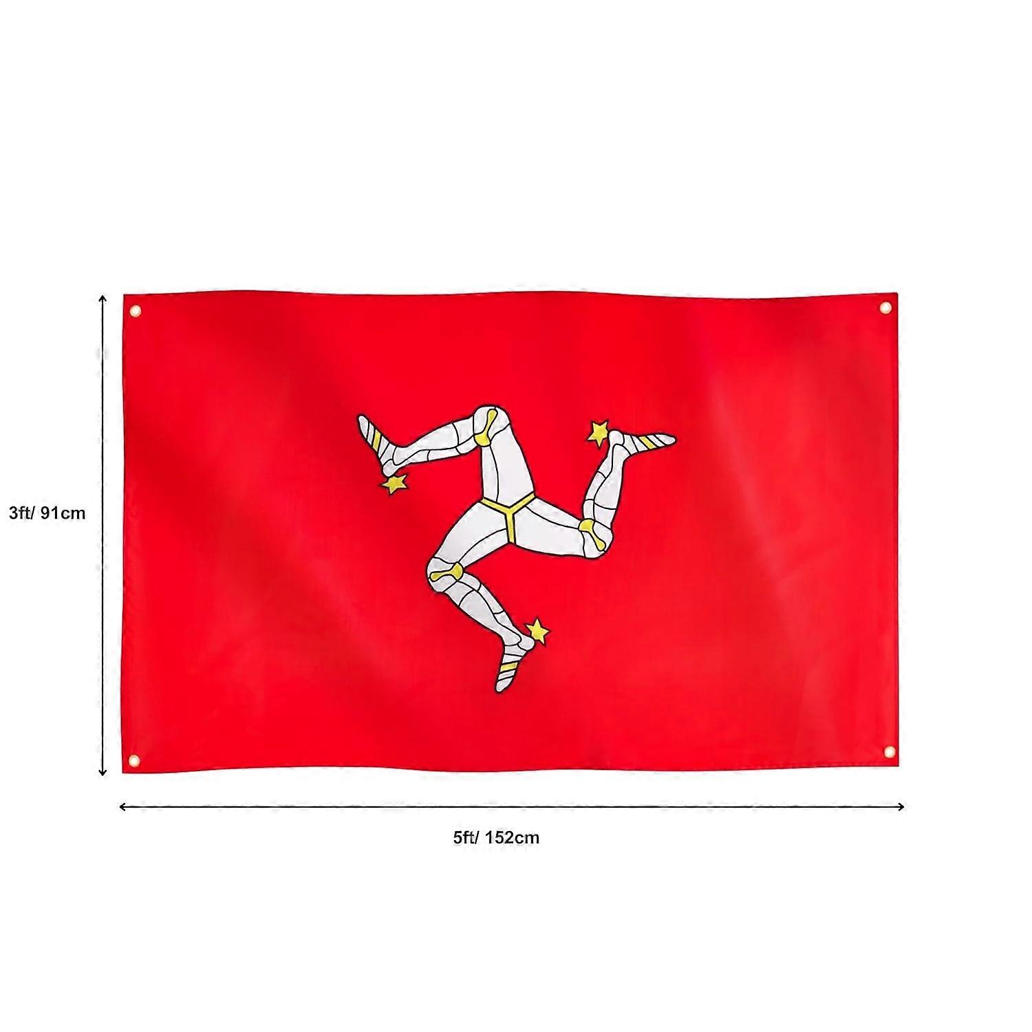 Isle of Man Flag,Eyelet In Every Corner, Manx Triskelion Flag, Mann ...