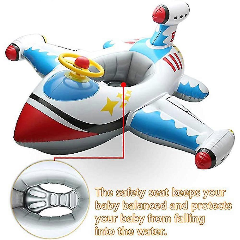 Inflatable Airplane Swimming Float Boat For Kids Toddlers Pool Swim ...