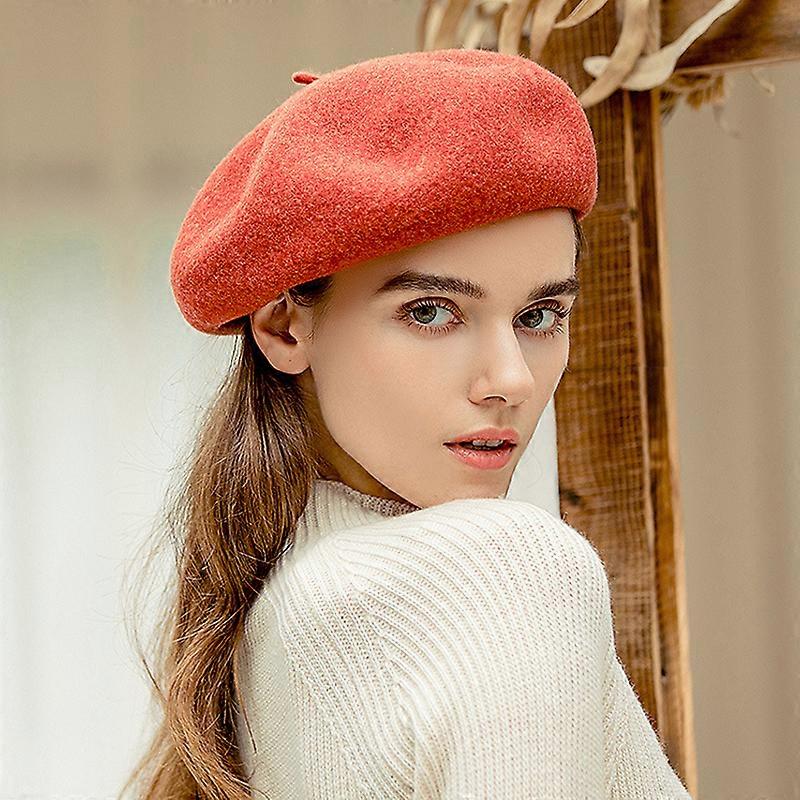Wool Contained Women Berets Winter Hats Vintage French Plaid Top Military Cap Painter Hat Beret ...