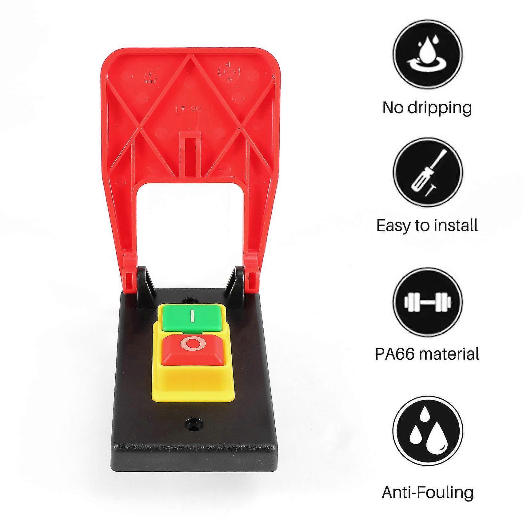 Off-On Red Cover Emergency Stop Push Button Switch 16A -Off ...