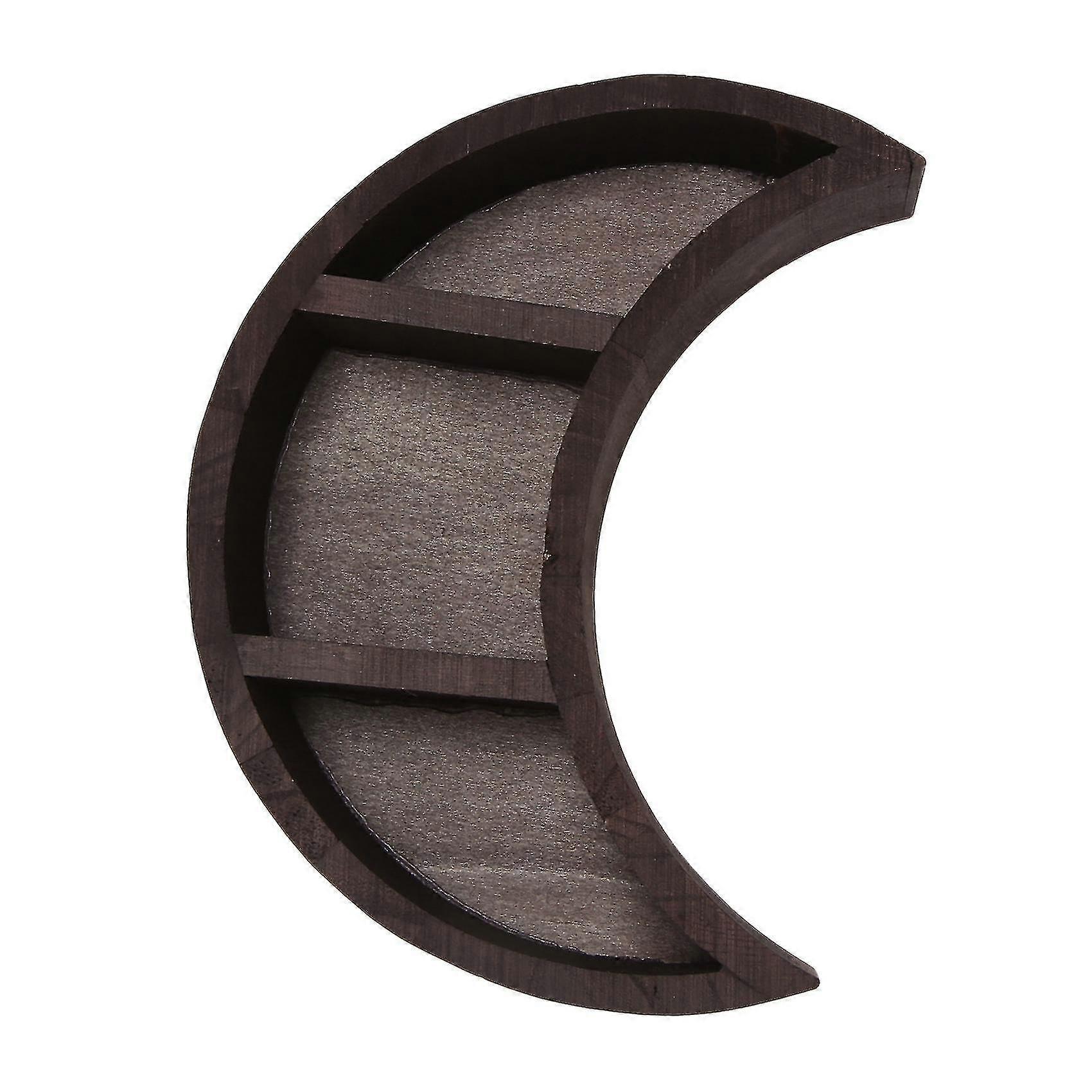 Boho Style Wooden Moon Shelf Set Wall Decor Crystal Display The Moon ...