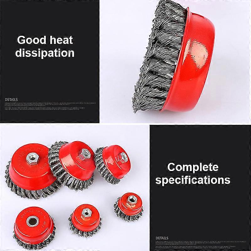 1 Pcs Wire Cup Brush Knotted Threaded 4 Inch Removal Rust Corrosion ...