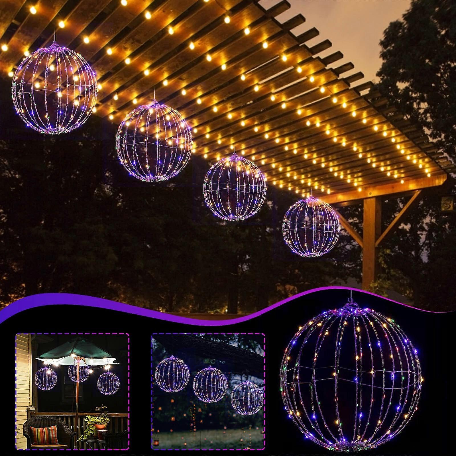Christmas LED Ball Lights Sphere, Lighted Holiday Balls For Outdoor ...
