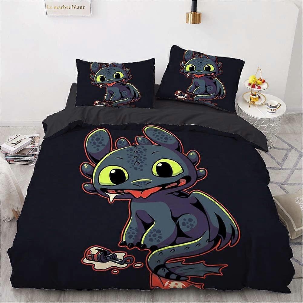 Anime Duvet Cover, and People Anime Bedding Set with Toothless Pattern ...