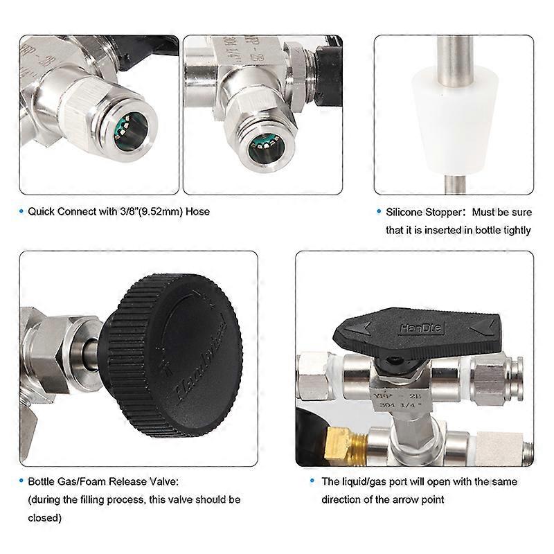 Homebrew Beer Bottle Filler, 304 Stainless Steel Counter Pressure Beer ...