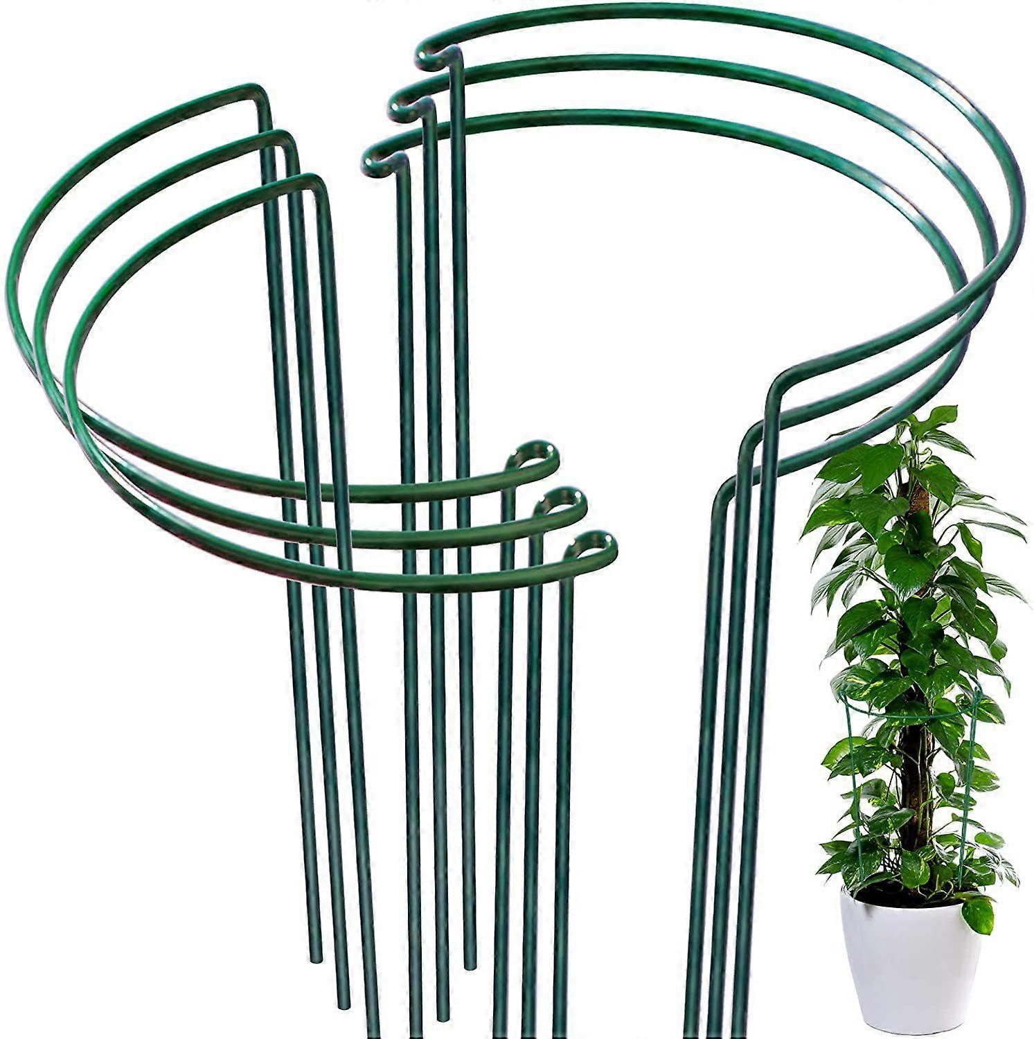 4PCS Plant Support Stake Cage Garden Peony Support Frame Green Half ...