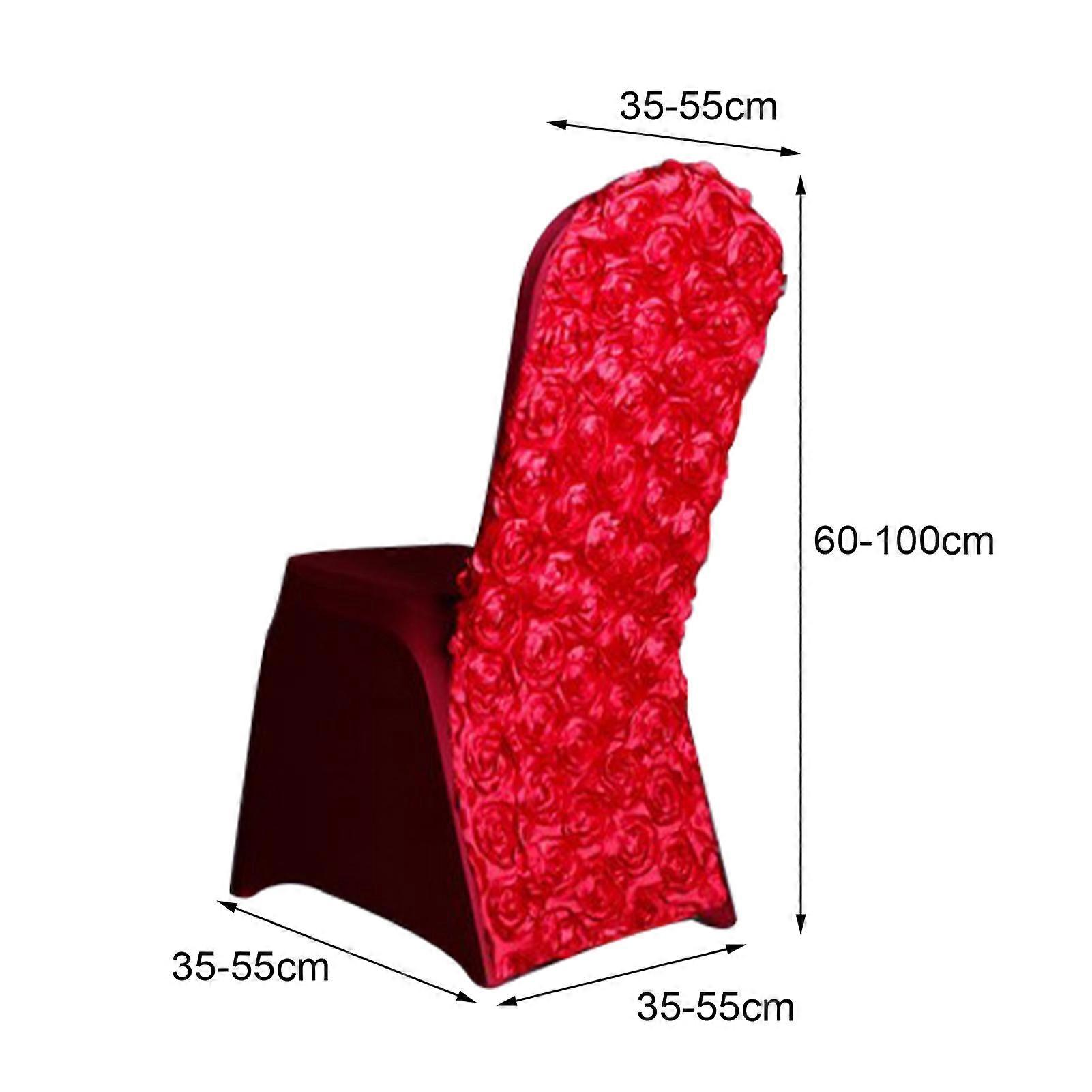 Chair Covers Elastic Tear Resistant Spandex Satin Rosette Back Chair ...