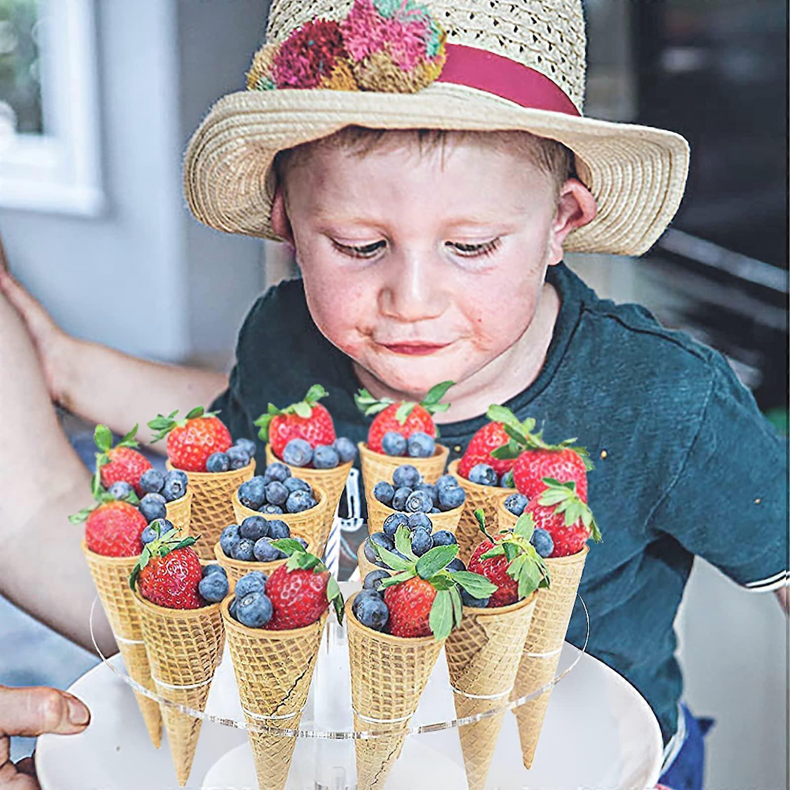 16 Holes Ice Cream Cone Holder Stand, Transparent Acrylic Ice Cream ...