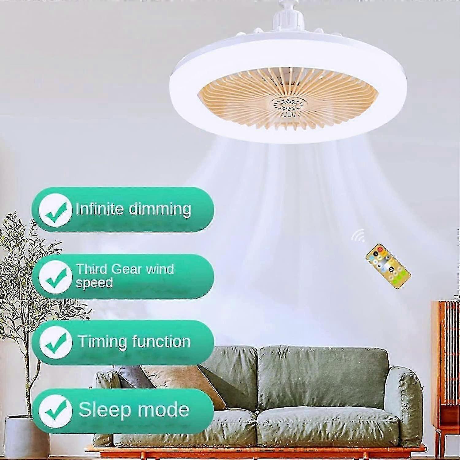 Led Ceiling Fan With Lights,smart Fan Light,30w Dimmable Noiseless ...