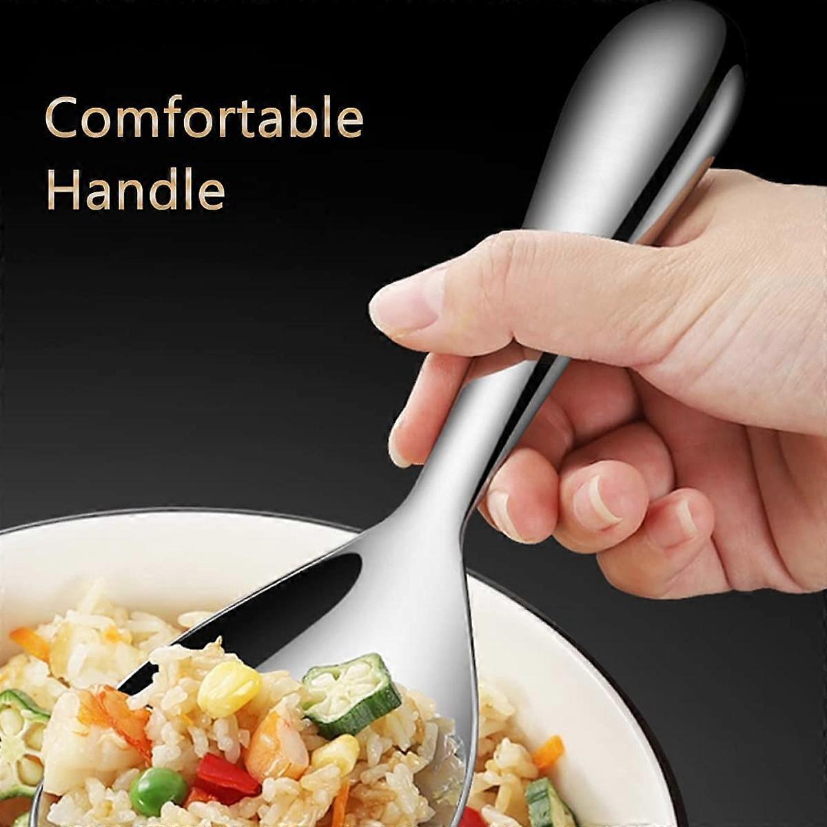 KXJ-Stainless steel serving spoon, eat it risotto serving spoon, shiny ...