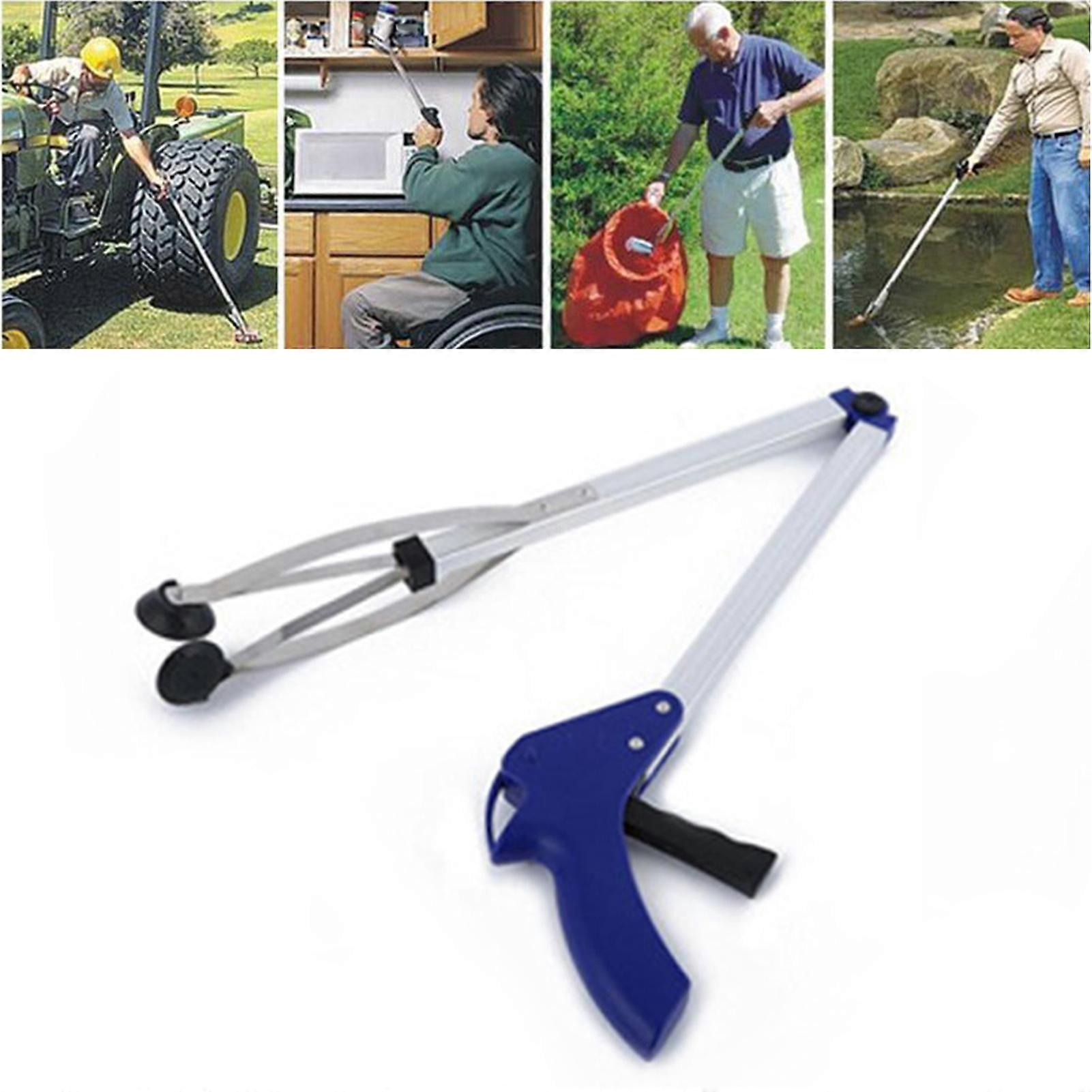 Foldable Garbage Picker Rubber Suction Cup Aluminum Rod Trash Reacher ...