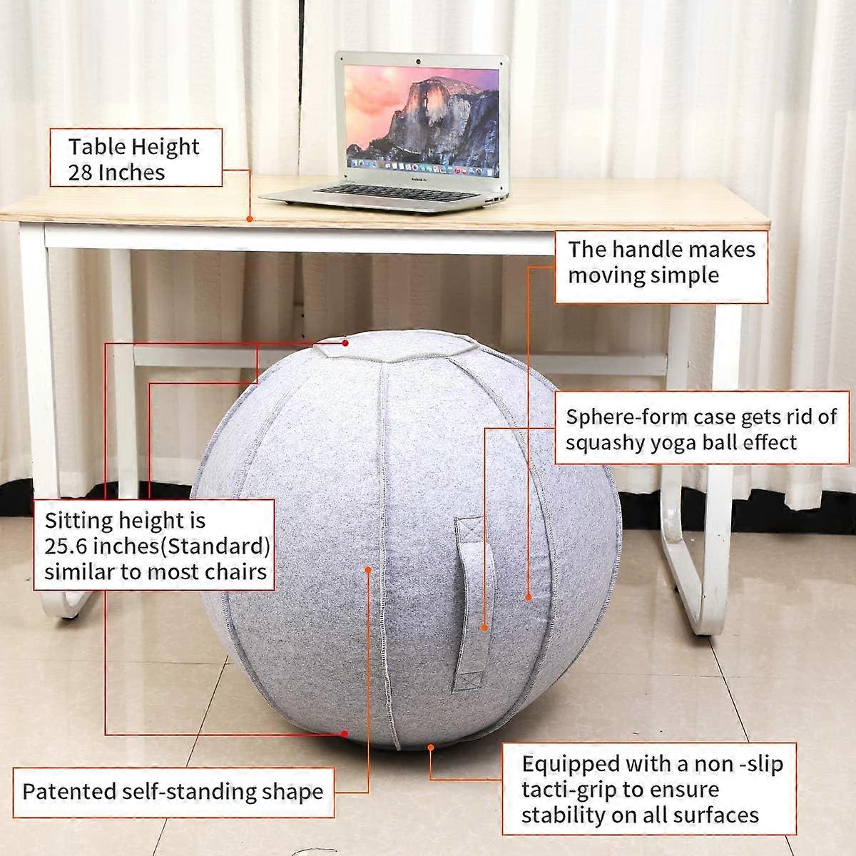 65Cm Sitting Ball Chair For Office, Dorm, And Home, Pilates Exercise ...