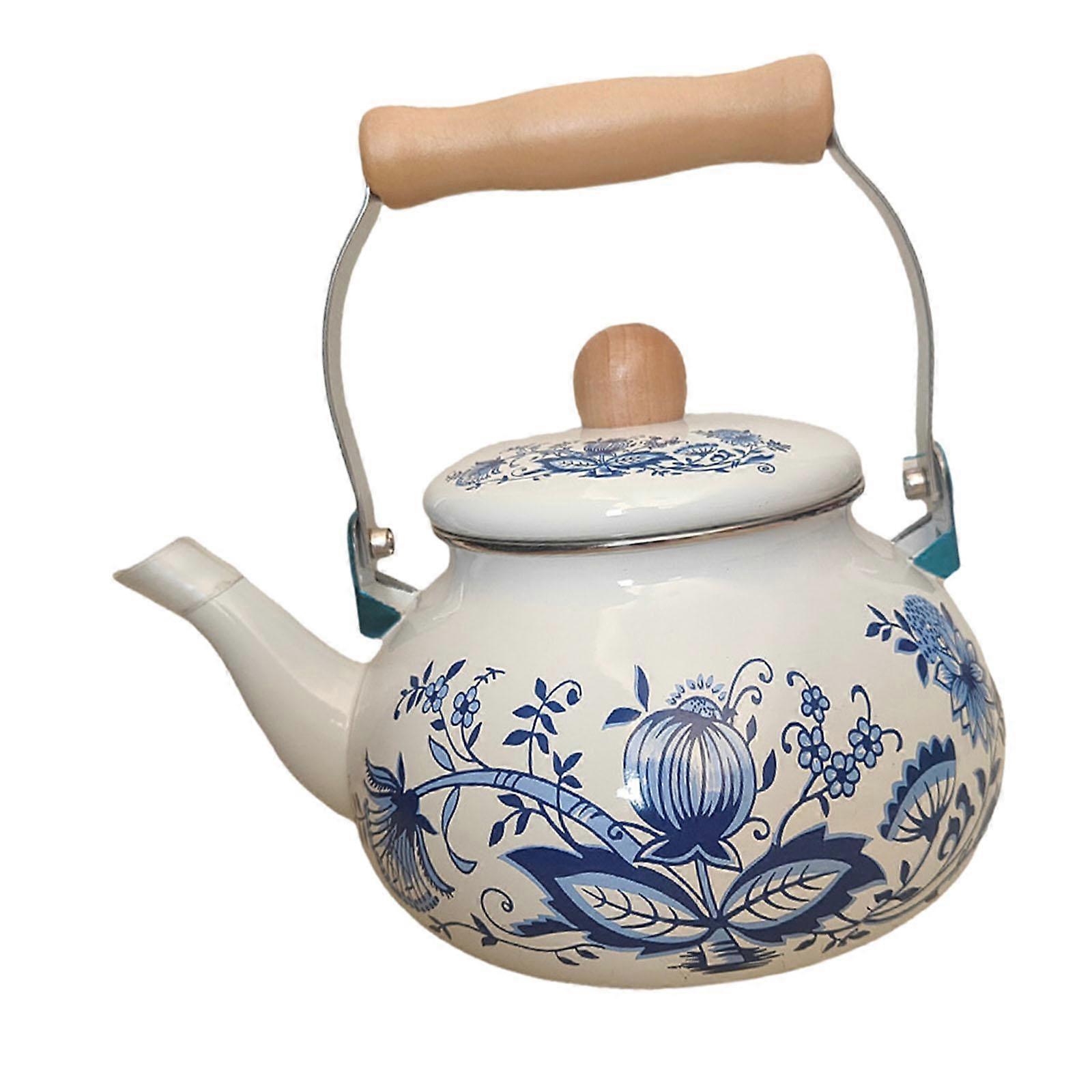 Enamel Teapot 2.5L Porcelain Enameled Teakettle for Household ...