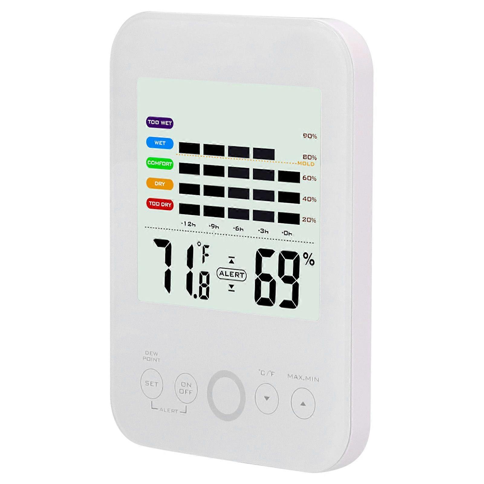 TouchScreen Thermohygrometer Electronic Digital WallMounted Temperature ...