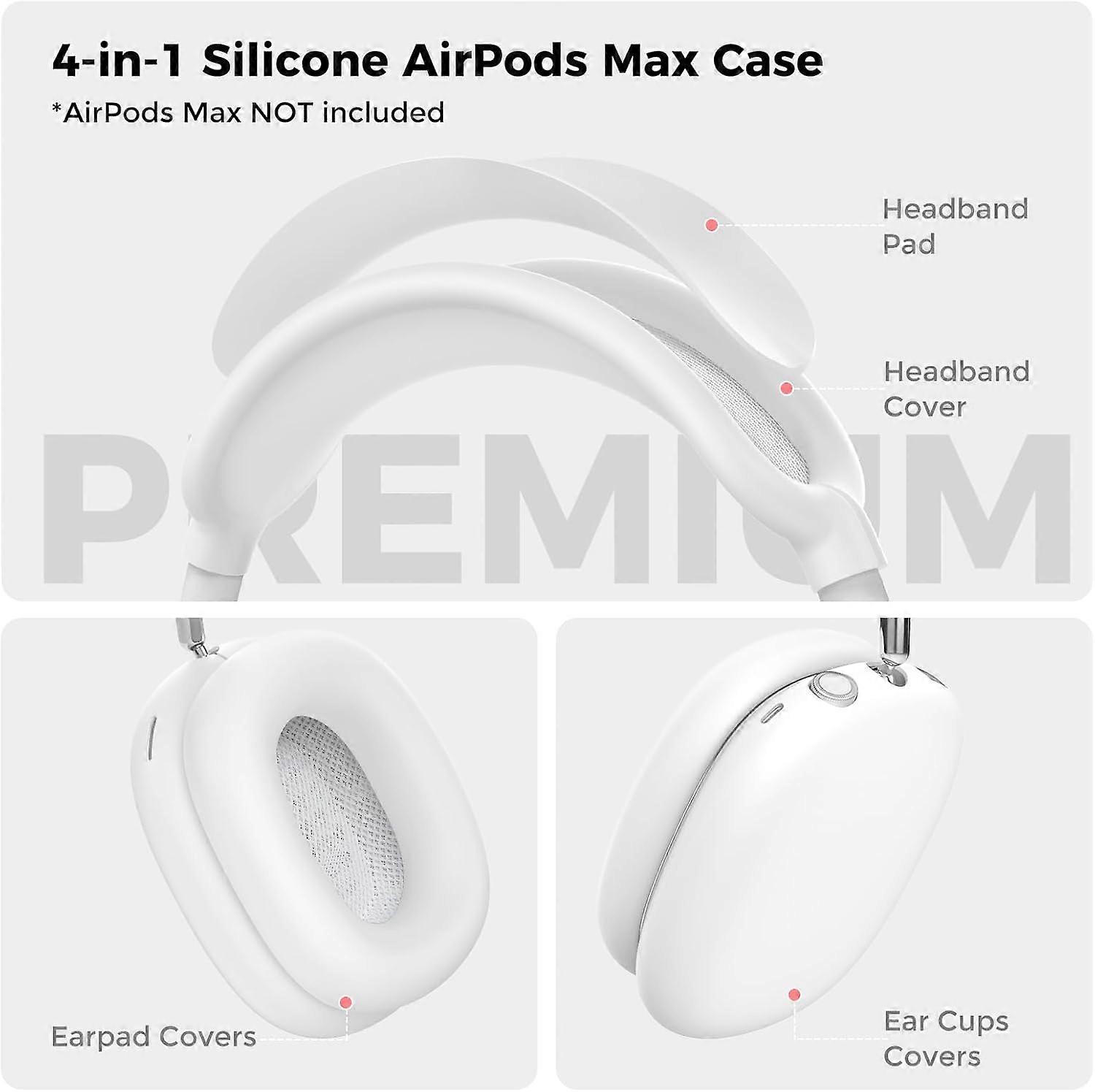 Silicone Case Cover Compatible for AirPods Max Headphones (USB-C ...
