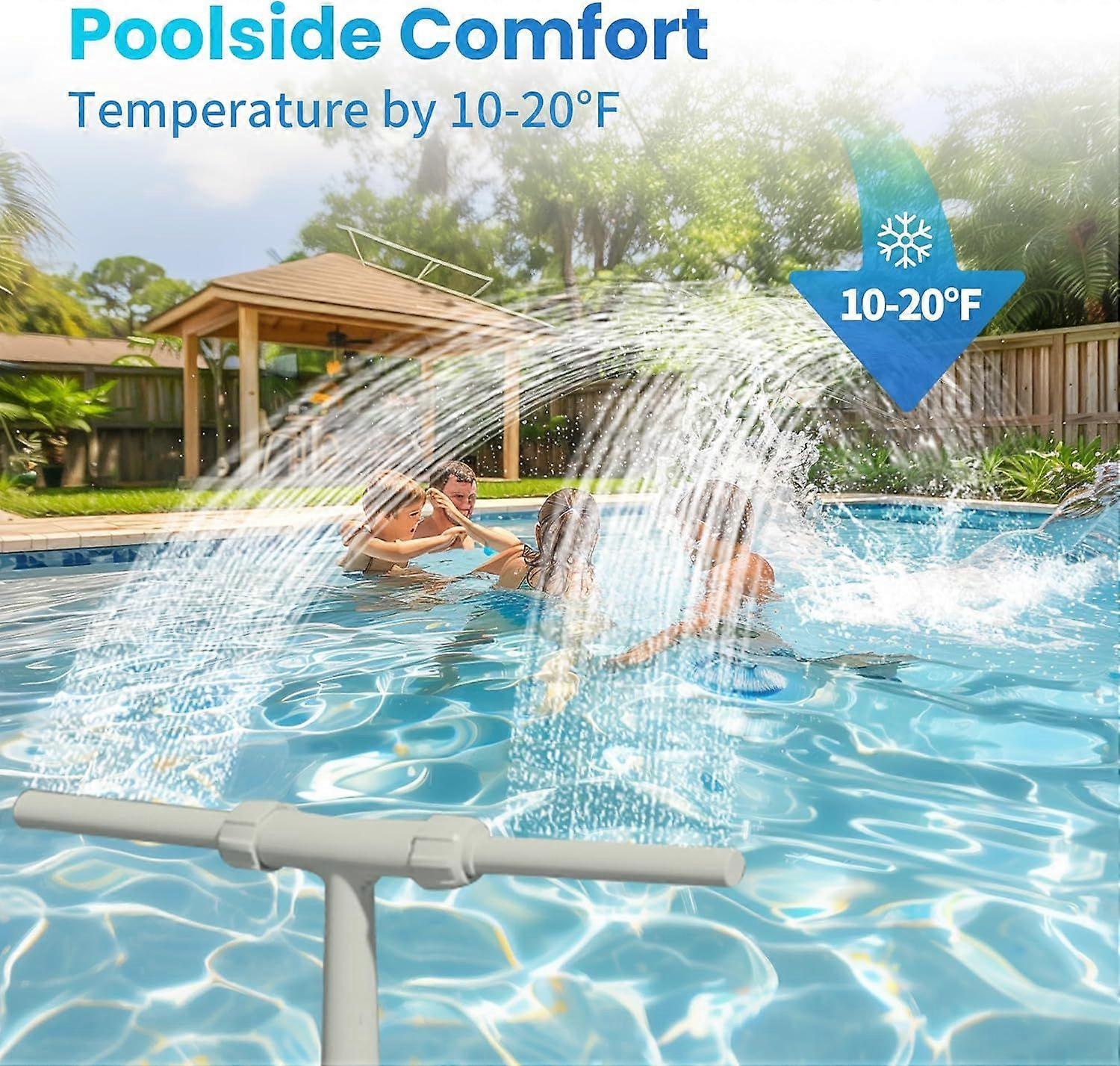 Pool Fountain for Above and In-Ground Pools, Dual Spray Waterfall ...