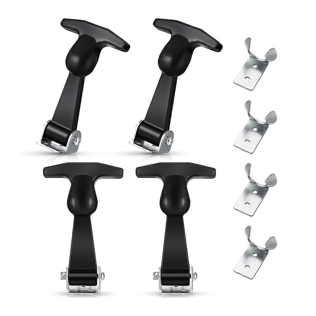 4 Pieces Elastic Stainless Steel Rubber Hood Catch Flexible T-Handle ...