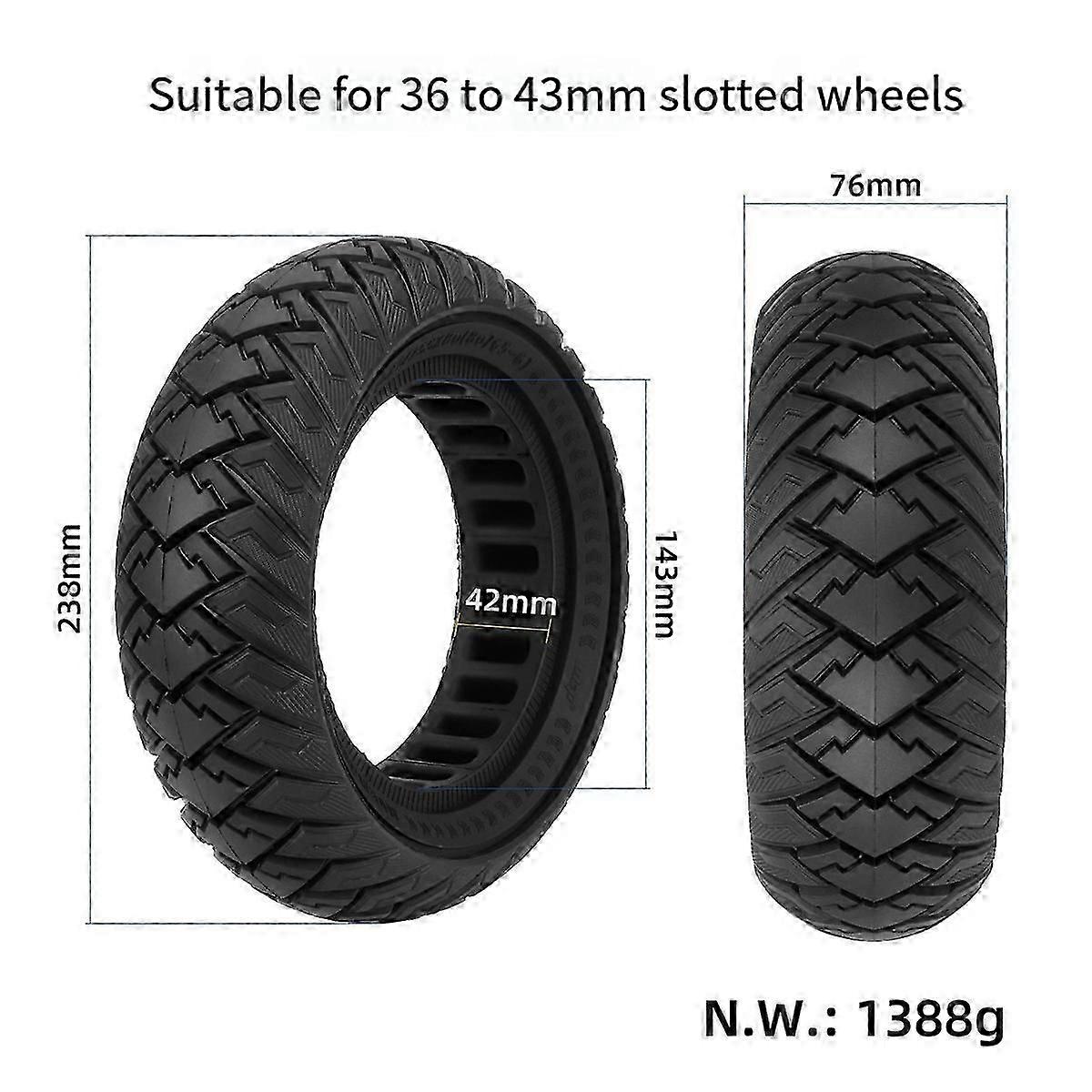 10 Inch 10x3/255x80 (80/65-6) Tubeless Solid Off-Road Tire for ATV, UTV ...