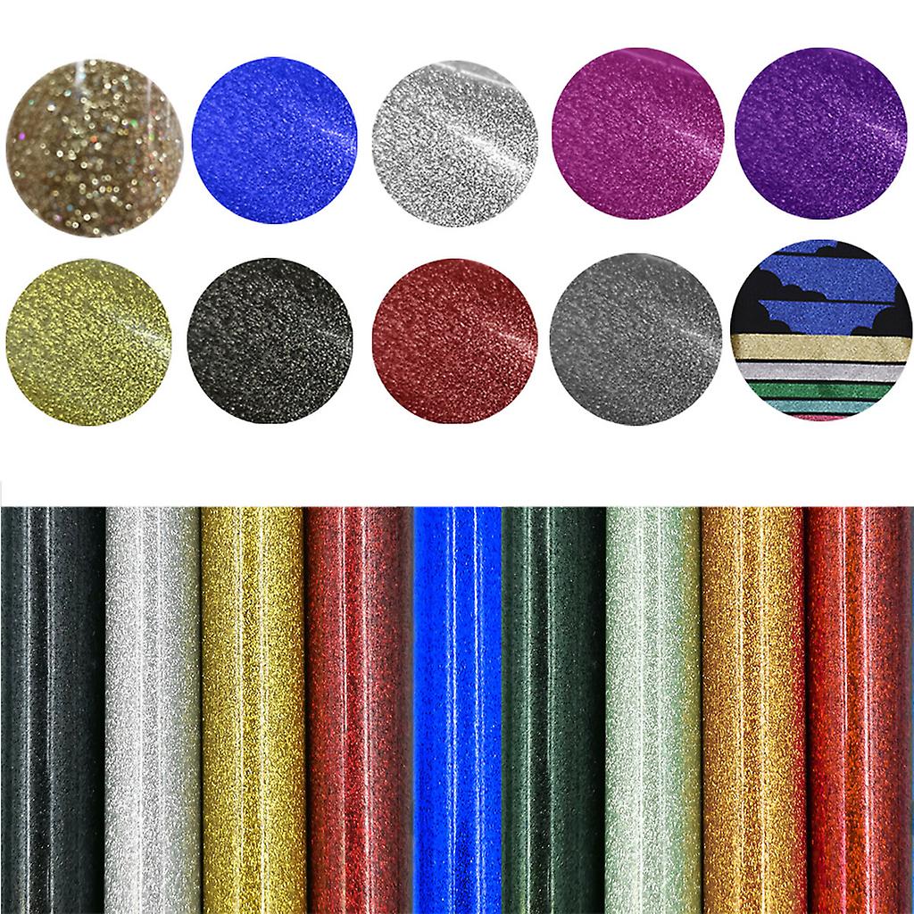 Diy Glitter Heat Transfer Vinyl Htv Printing Sheet Permanent Adhesive T ...