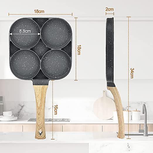 4 Slot Pan, Pancake Pan, Small Egg Pan Nonstick Aluminum Pancake Pan ...