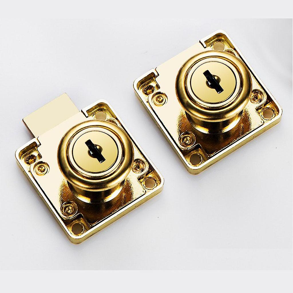 2xOffice Desk Drawer Locker Cupboard Closet Security Lock Gold 22mm ...