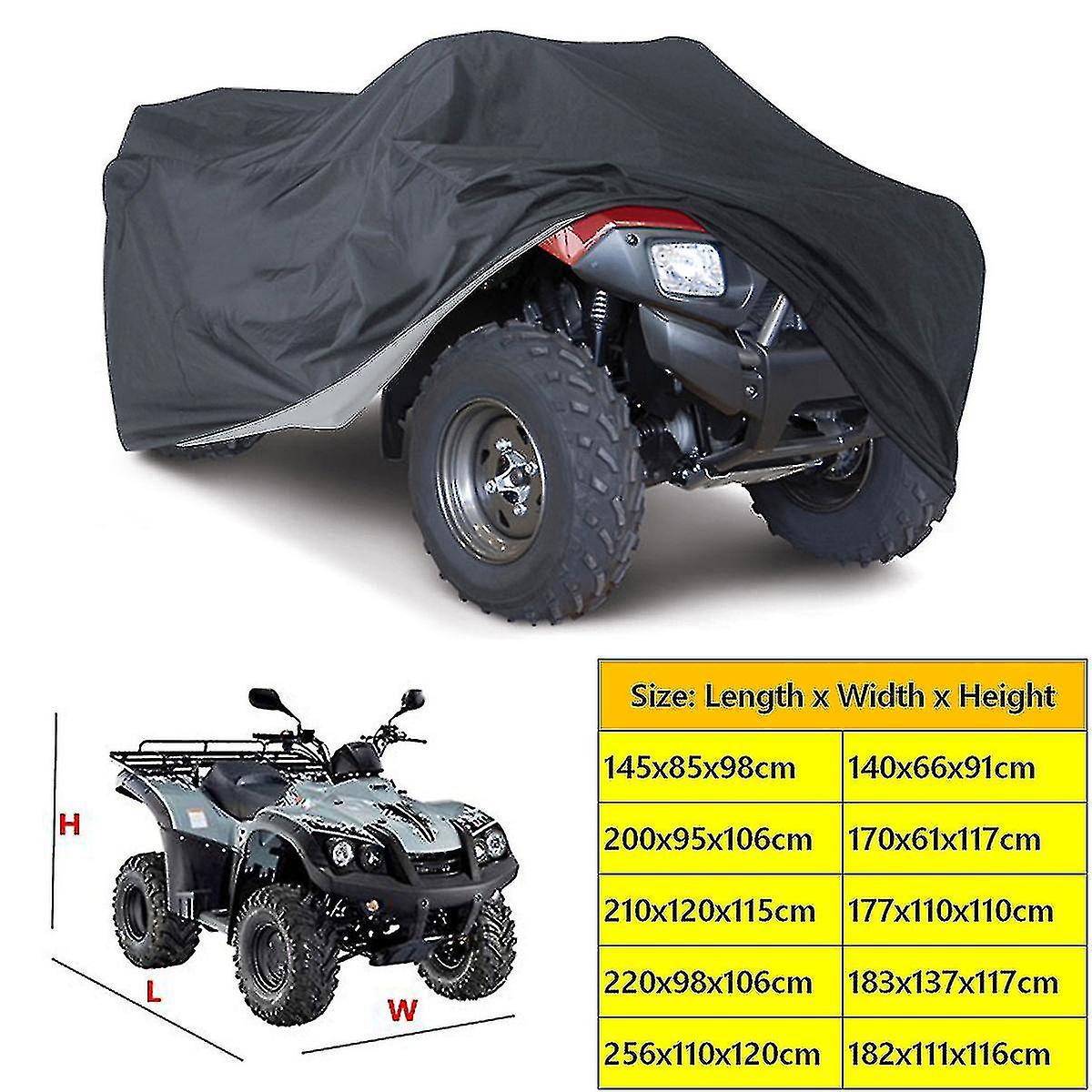 210d Quad Bike Atv Cover Black Waterproof Resistant Dustproof Anti-uv ...