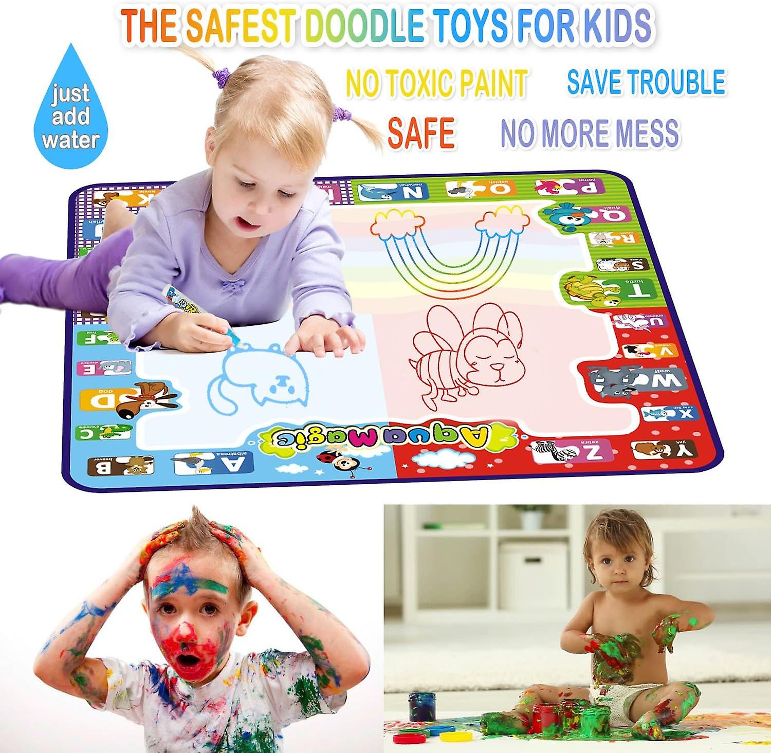 Water Doodle Mat, Kids Large Coloring Mat, Mess Free Drawing Mat with ...