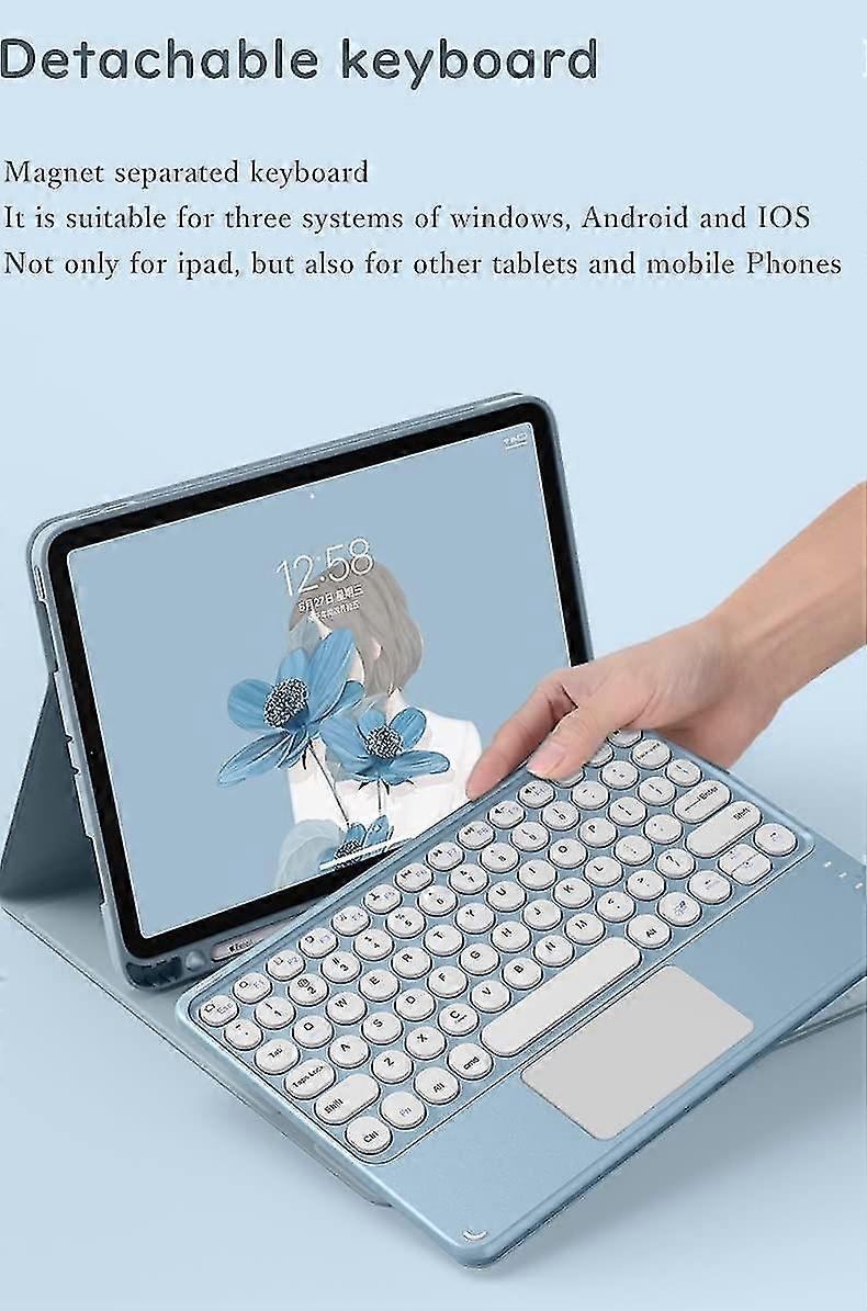Ipad 10th Generation 2022 Keyboard Case With Touchpad Cute Round Key ...
