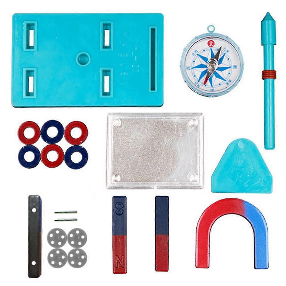 Kids Science Magnet Set Bar Ring Horseshoe Compass Car Kit Children ...