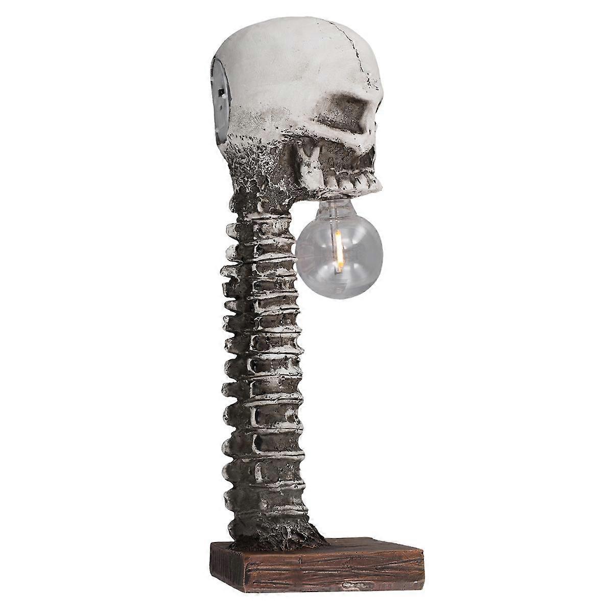 Resin Skull Skeleton Spine Table Lamp Horror 3D Statue Desk Light for ...